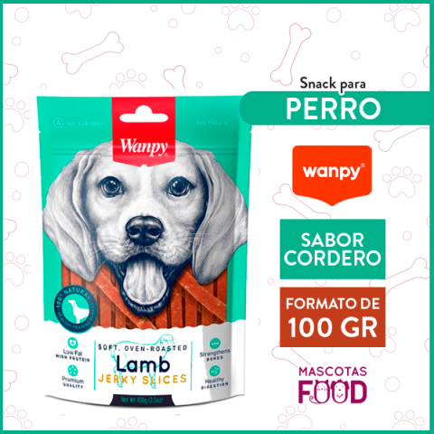 Snack para perros Wanpy Sabor Cordero 100GR. - Mascotas Food