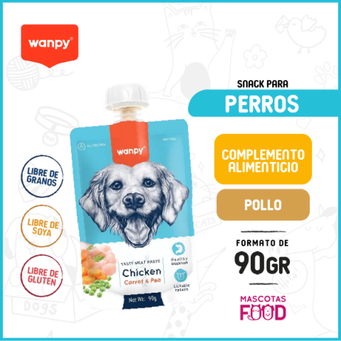 Compota para perros Wanpy sabor Pollo 90 GR - Mascotas Food
